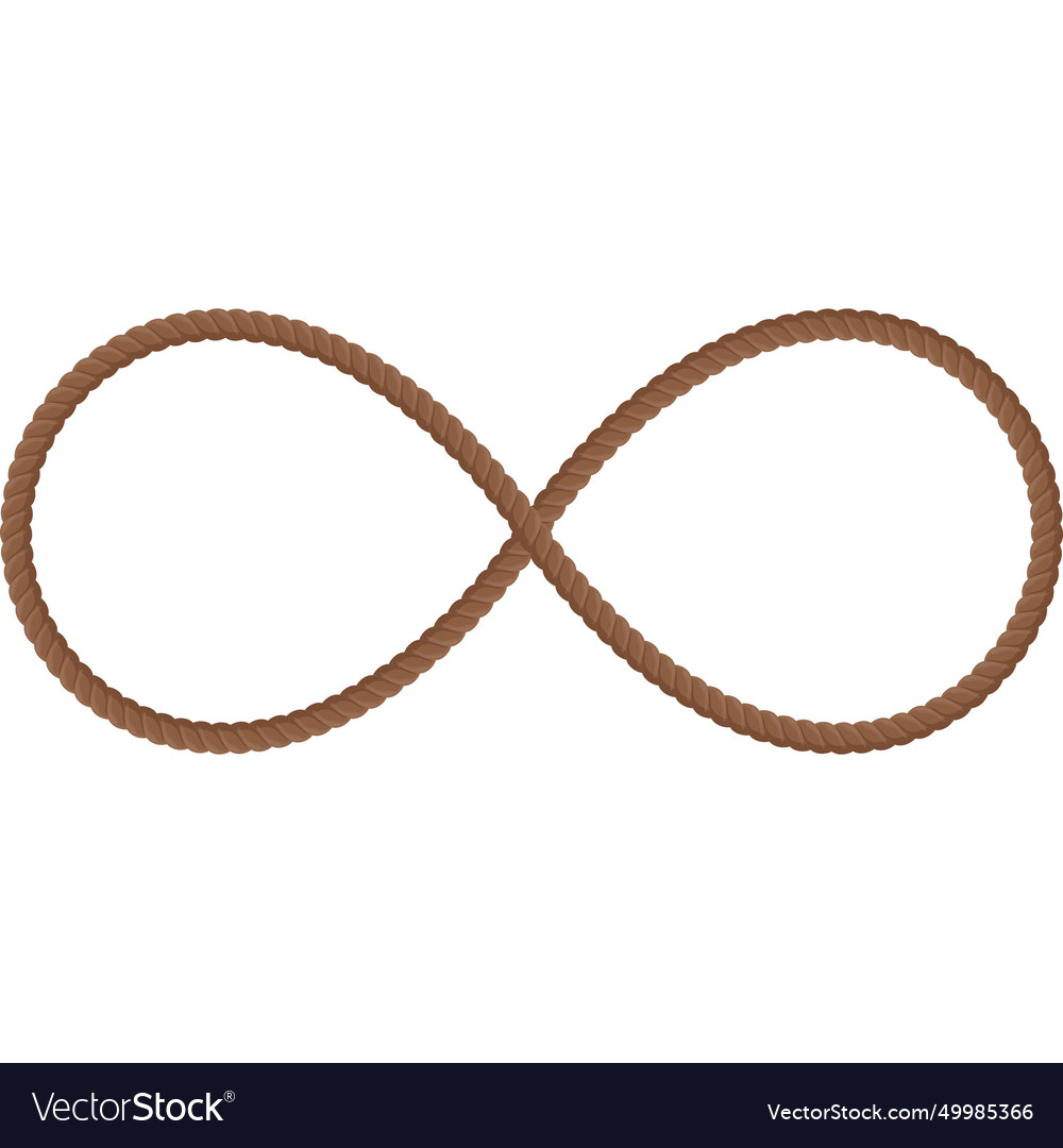 Brown rope infinity line Royalty Free Vector Image