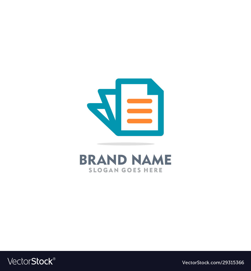Data write paper logo Royalty Free Vector Image