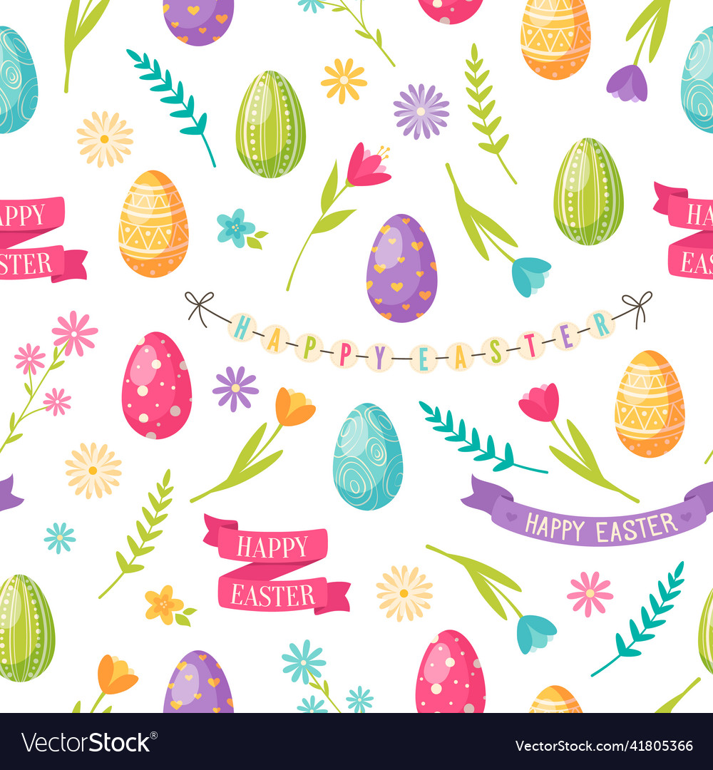Easter seamless pattern Royalty Free Vector Image