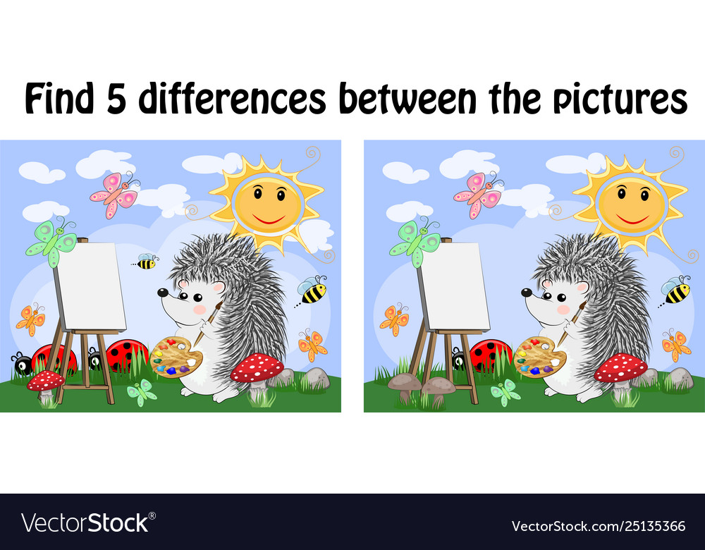 Find differences between pictures Royalty Free Vector Image