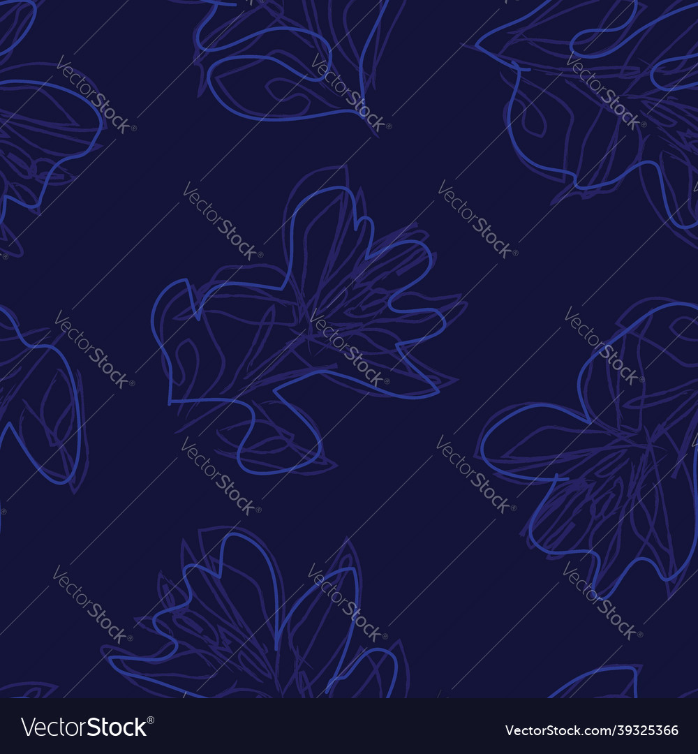 Floral brush strokes seamless pattern background Vector Image