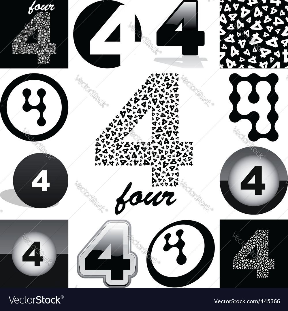 Four Royalty Free Vector Image - VectorStock