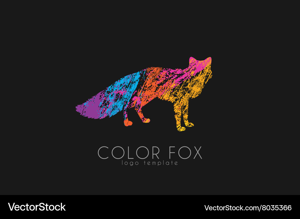 Fox logo color design animal logo Royalty Free Vector Image