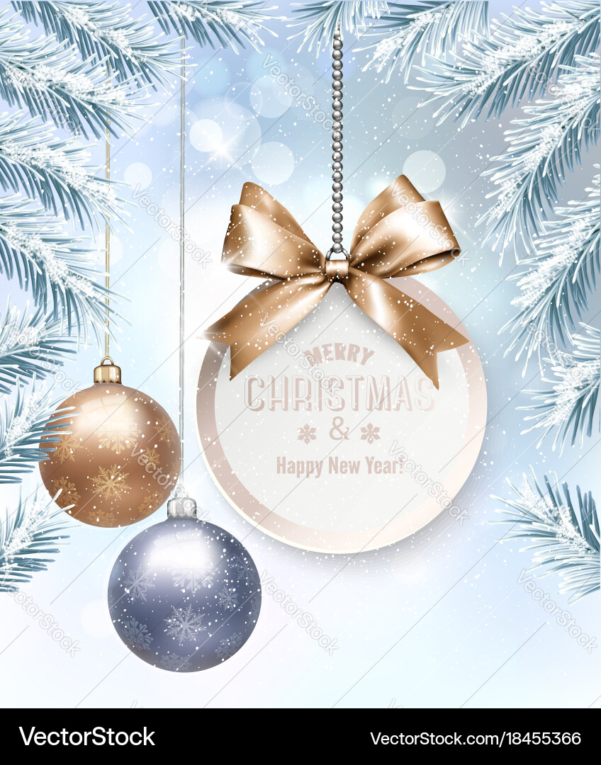 Holiday christmas background with a gift card Vector Image