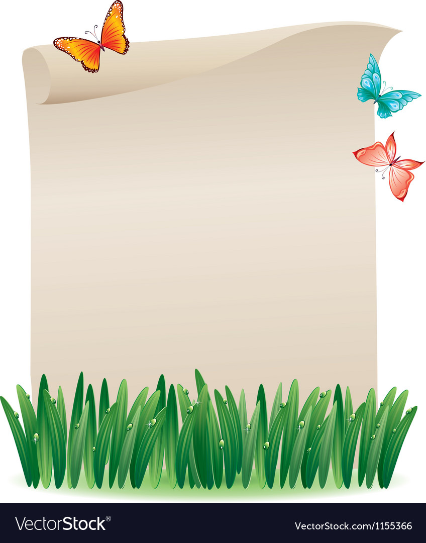 Scroll in grass Royalty Free Vector Image - VectorStock