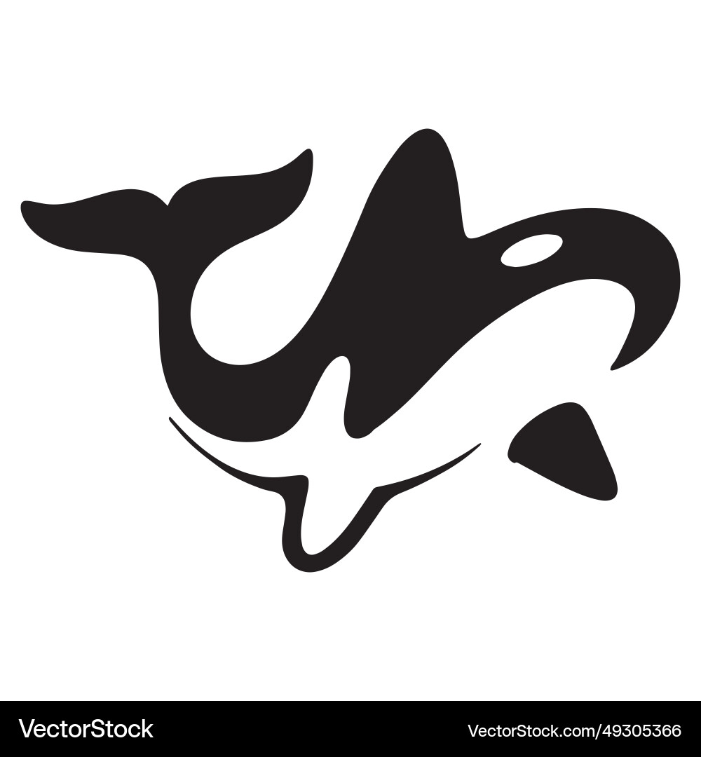 Simple black orca whale animal template logo Vector Image
