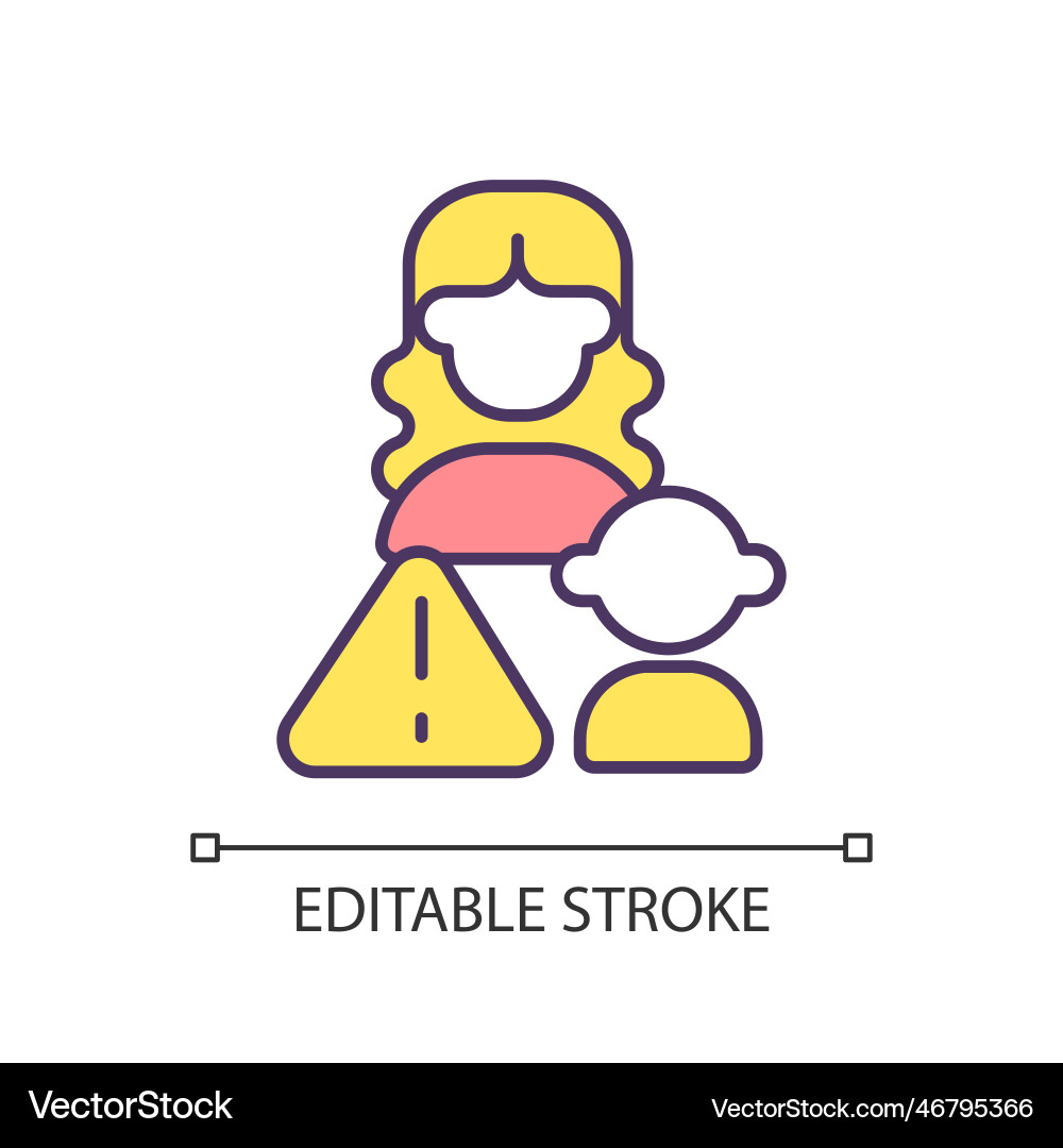 Worrying mother rgb color icon Royalty Free Vector Image