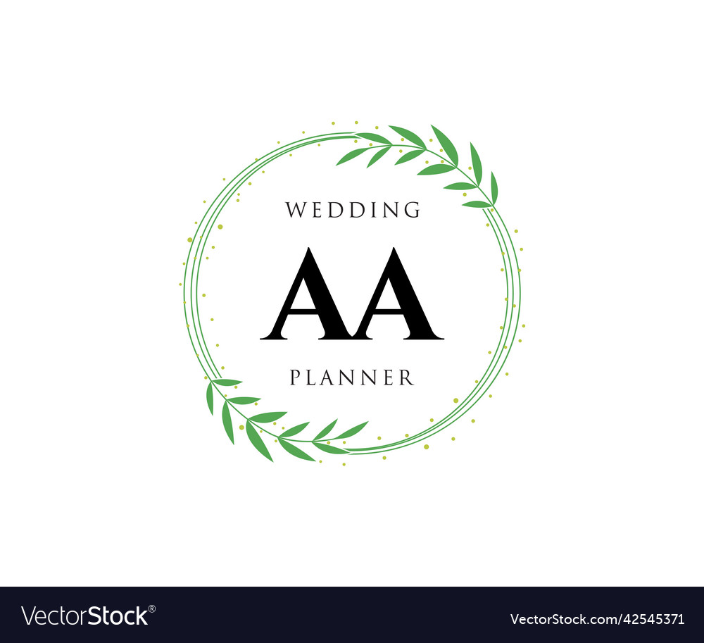 Aa initials letter wedding monogram logos Vector Image Aa initials letter wedding monogram logos Vector Image