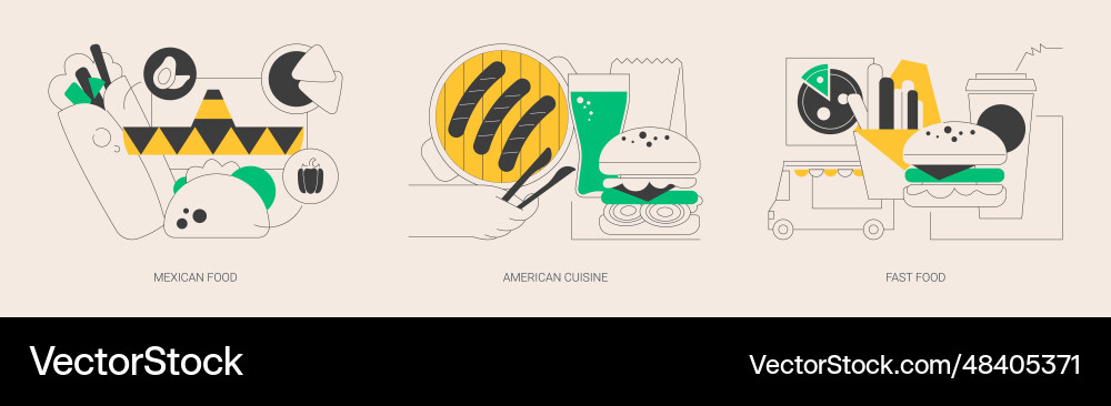 American food abstract concept Royalty Free Vector Image