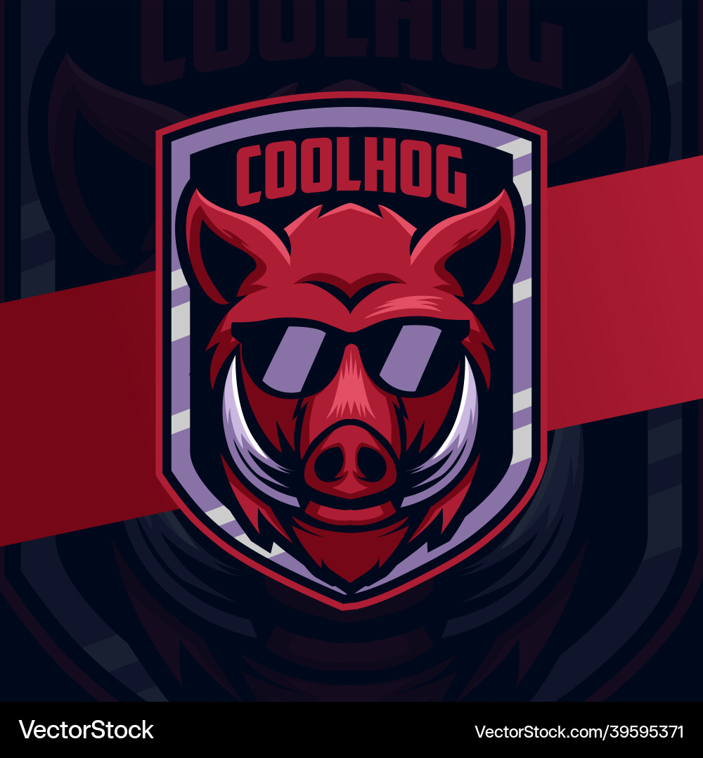 Boar hog head mascot character logo design Vector Image