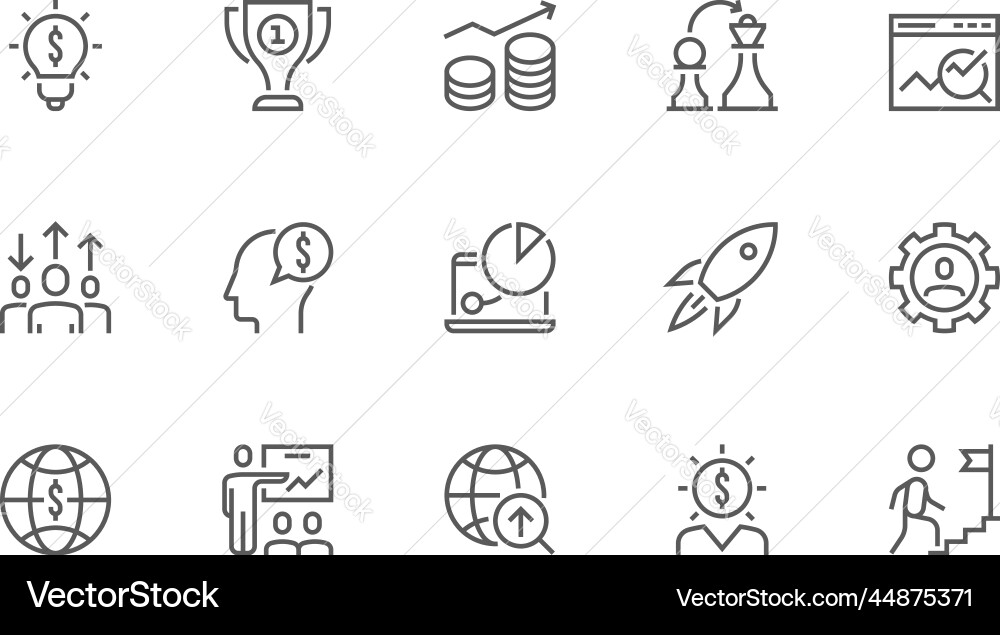 Business strategy and teamwork icons Royalty Free Vector