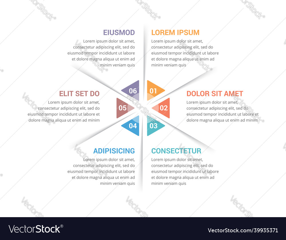 Circle infographics - six elements Royalty Free Vector Image