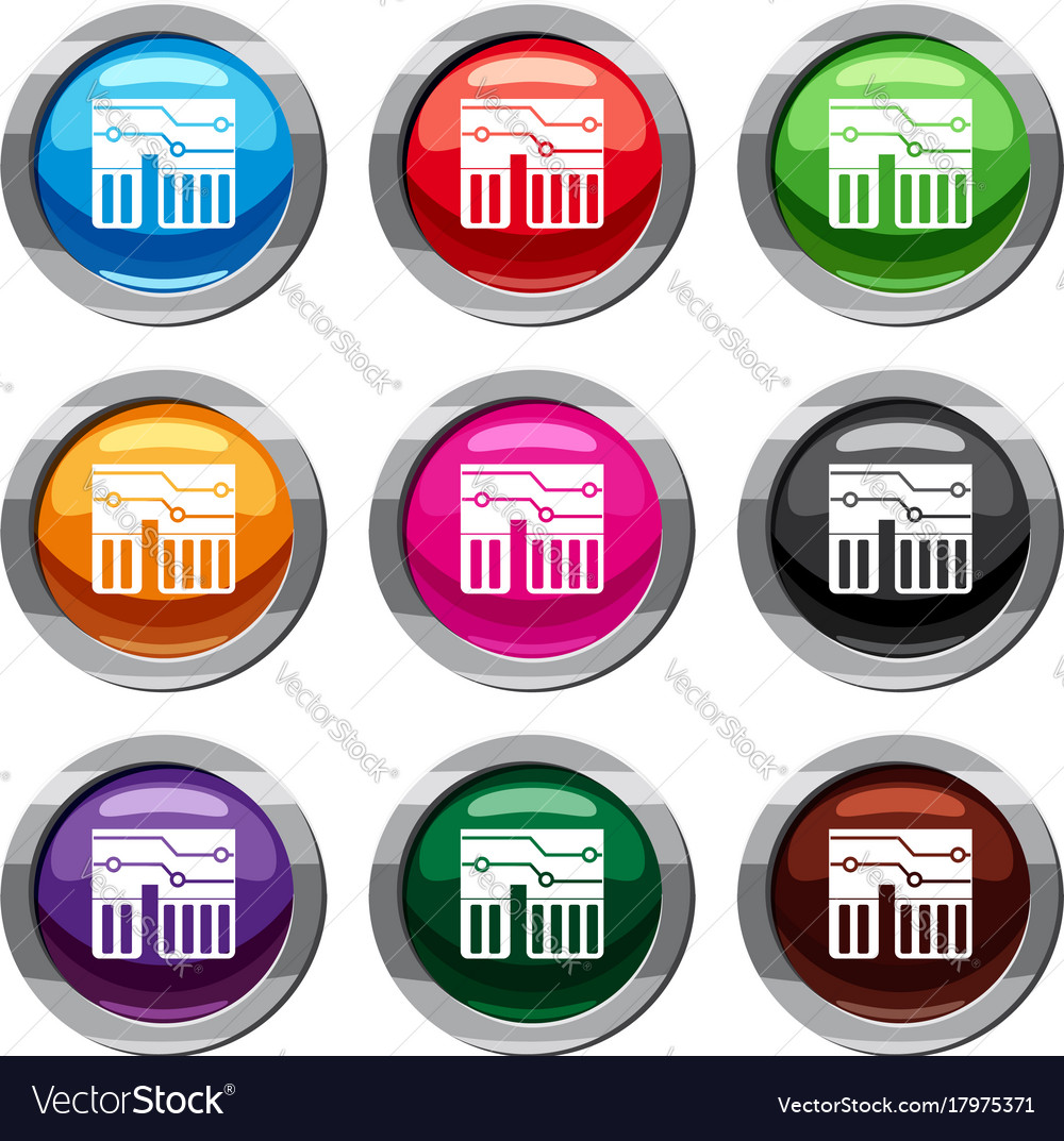 Computer chipset set 9 collection Royalty Free Vector Image