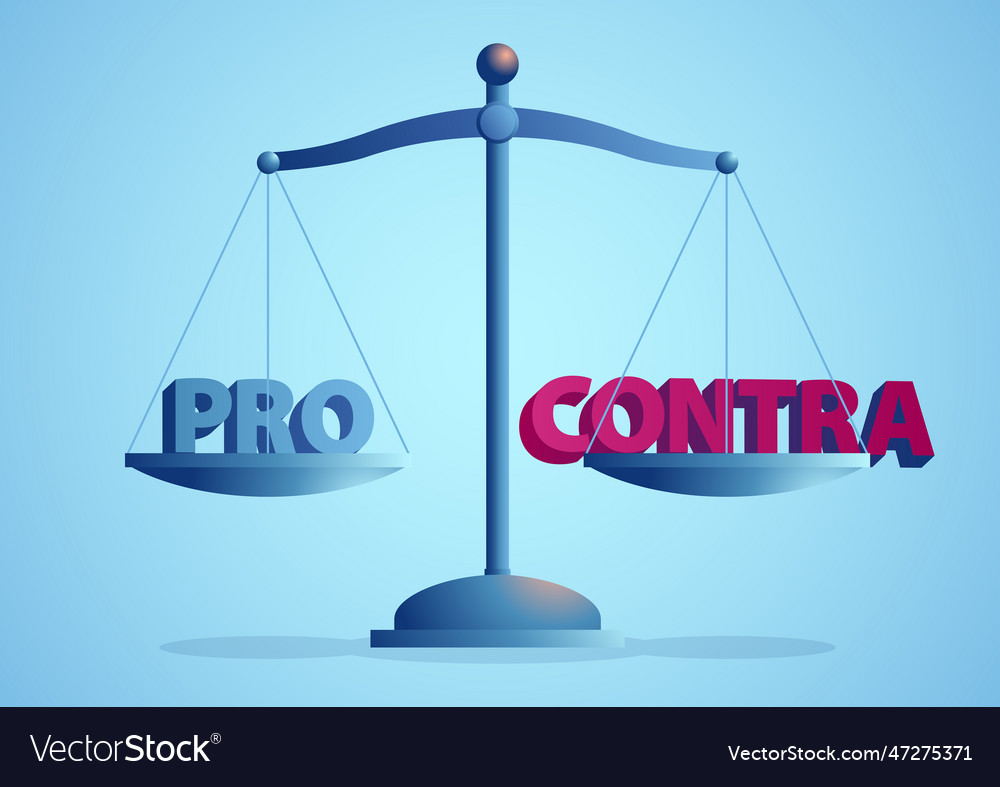 Concept of a text pro and contra on a scale Vector Image