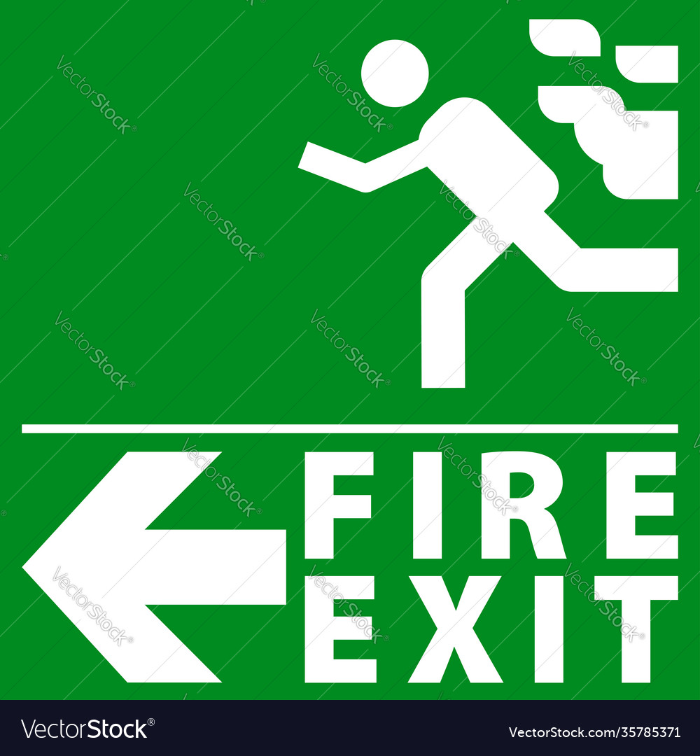 Fire exit sign Royalty Free Vector Image - VectorStock