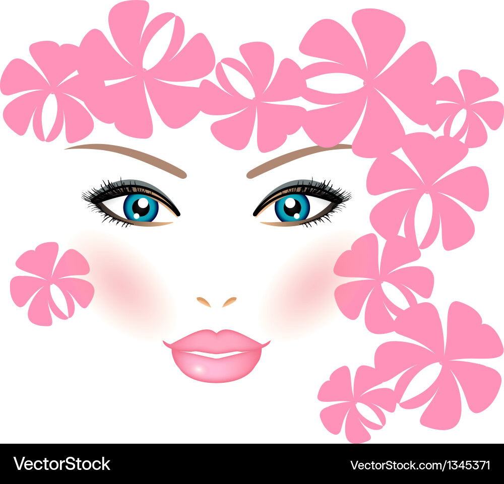 Girl with flowers Royalty Free Vector Image - VectorStock