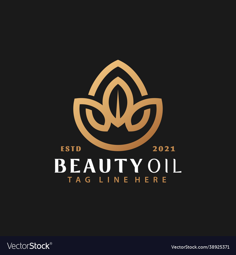 Golden nature beauty oil logo design abstract Vector Image