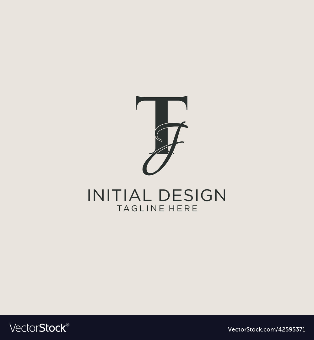 Initials tj letter monogram with elegant luxury Vector Image