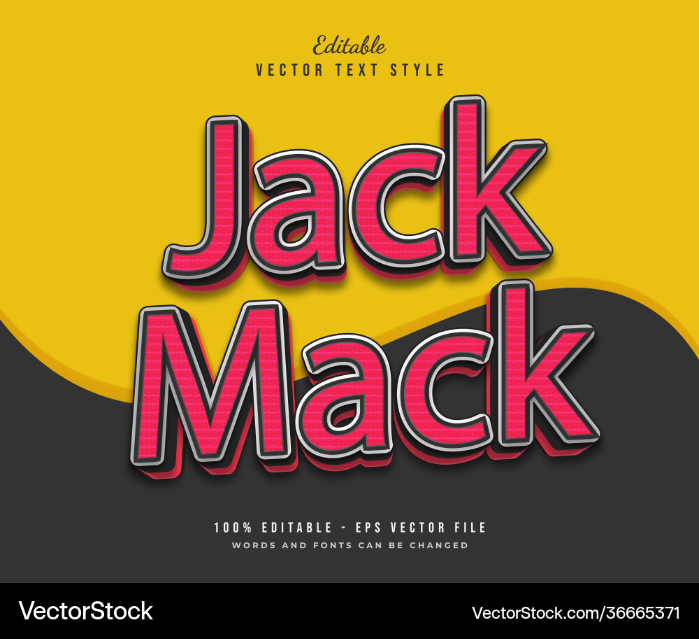 Jack mack text in black and red vintage style Vector Image
