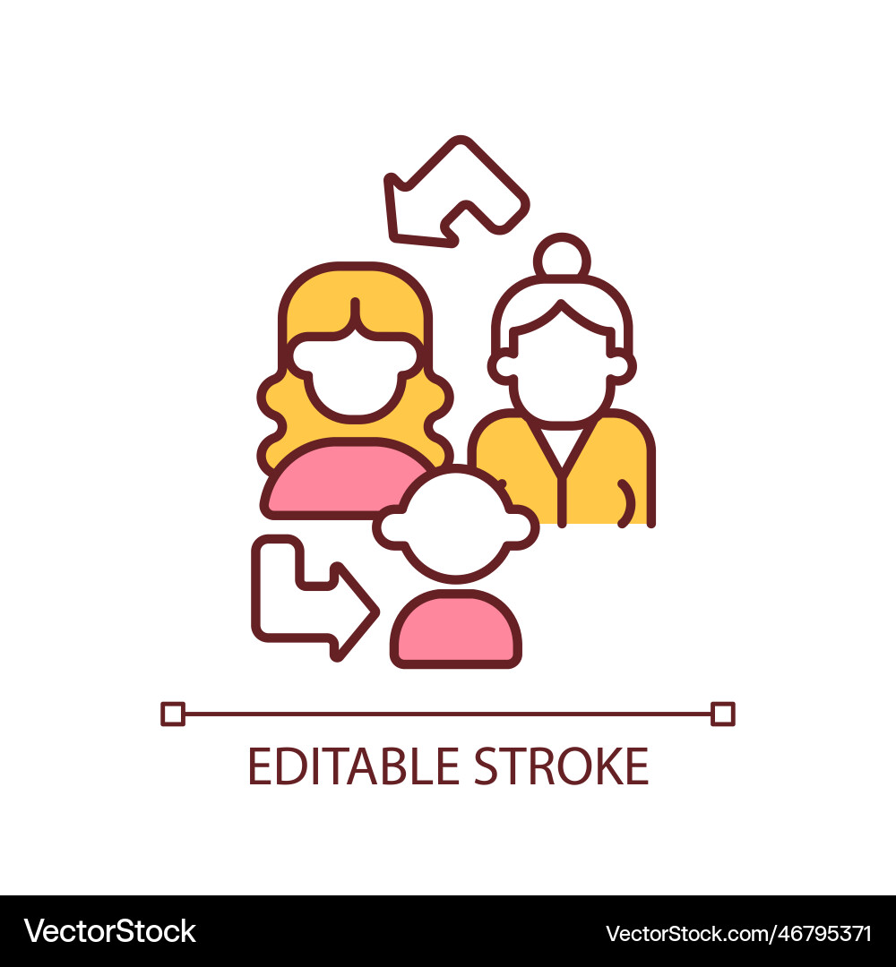 Matrilineal inheritance rgb color icon Royalty Free Vector