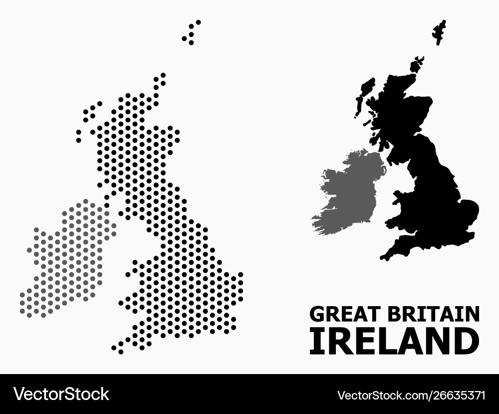Pixel mosaic map great britain and ireland Vector Image