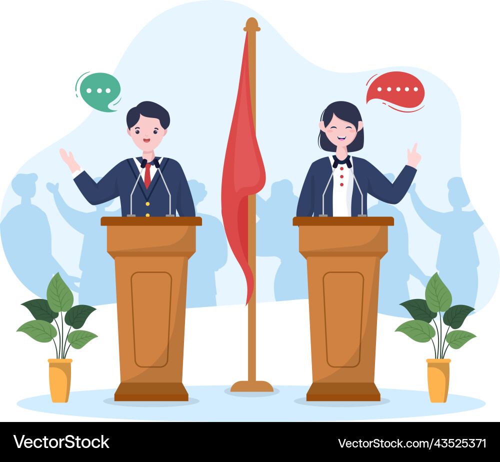 Political candidate cartoon hand drawn Royalty Free Vector