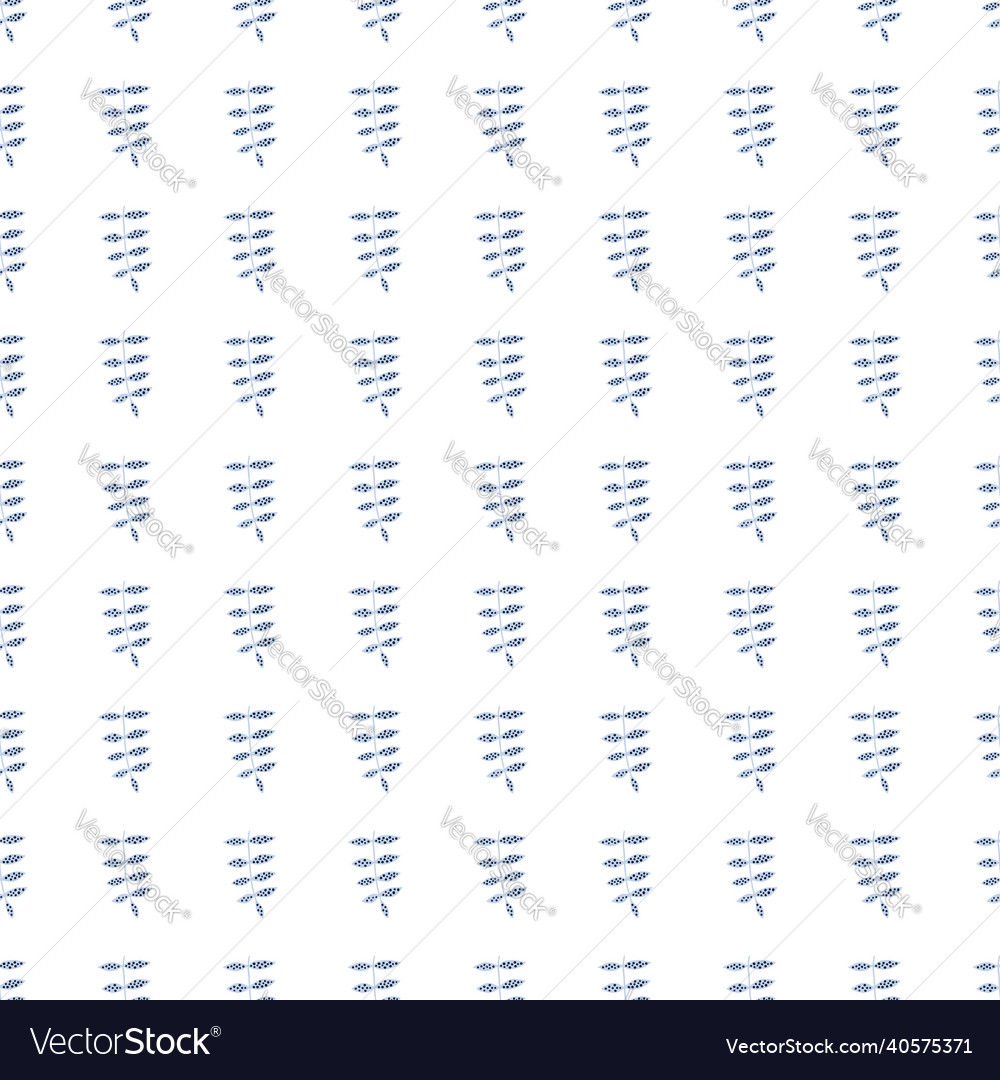 Simple branch seamless pattern isolated on white Vector Image