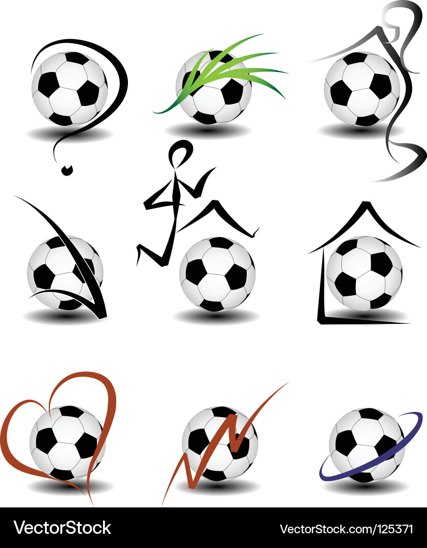 Soccer football set Royalty Free Vector Image - VectorStock