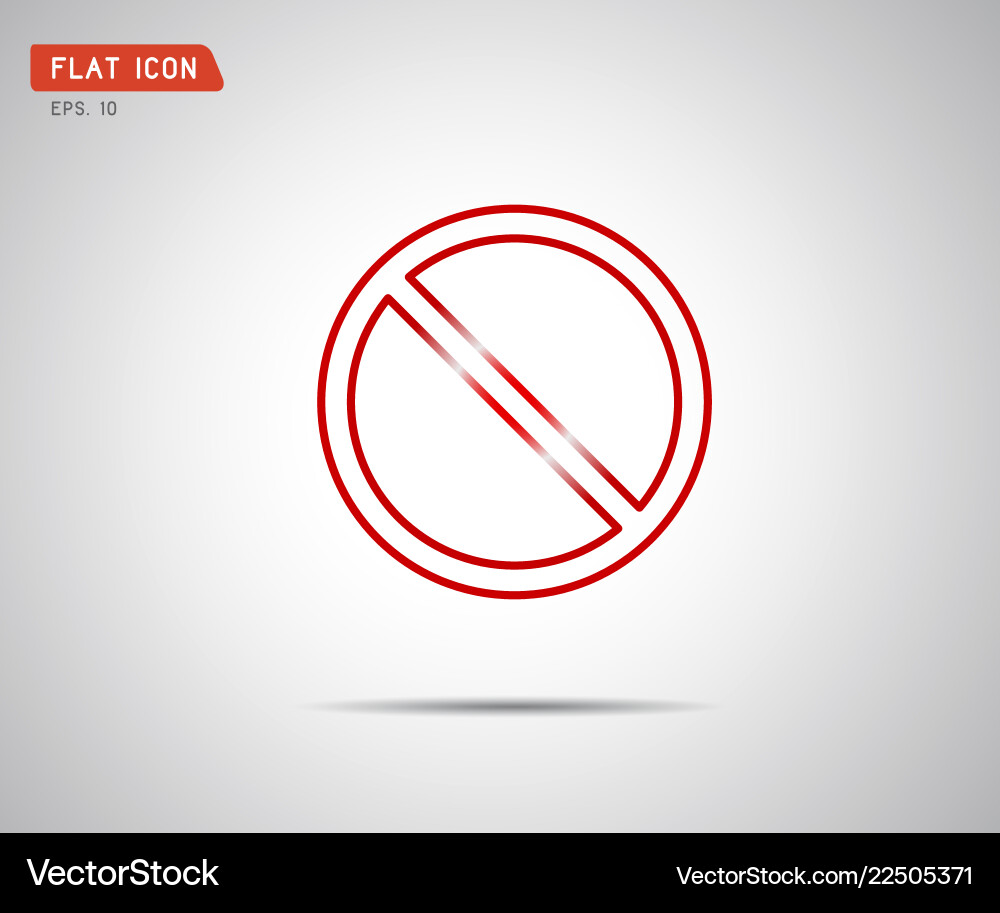 Stop icon prohibition no symbol red circle Vector Image