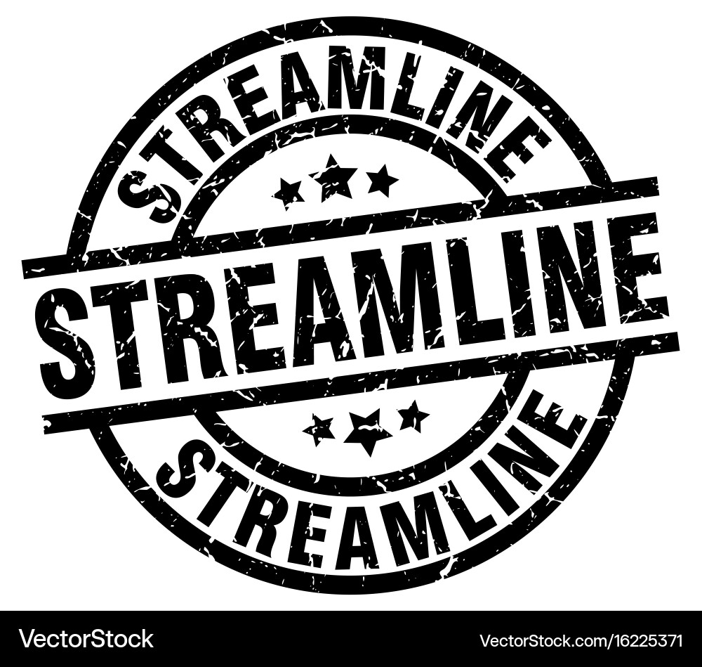 Streamline round grunge black stamp Royalty Free Vector