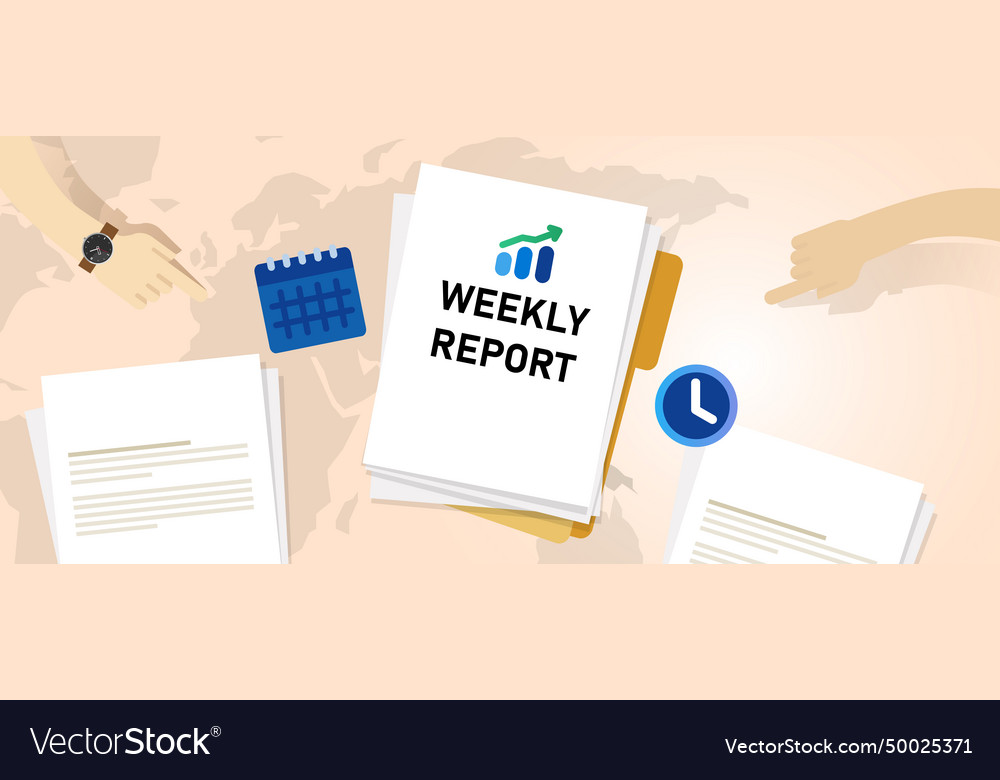 Weekly report document performance schedule Vector Image