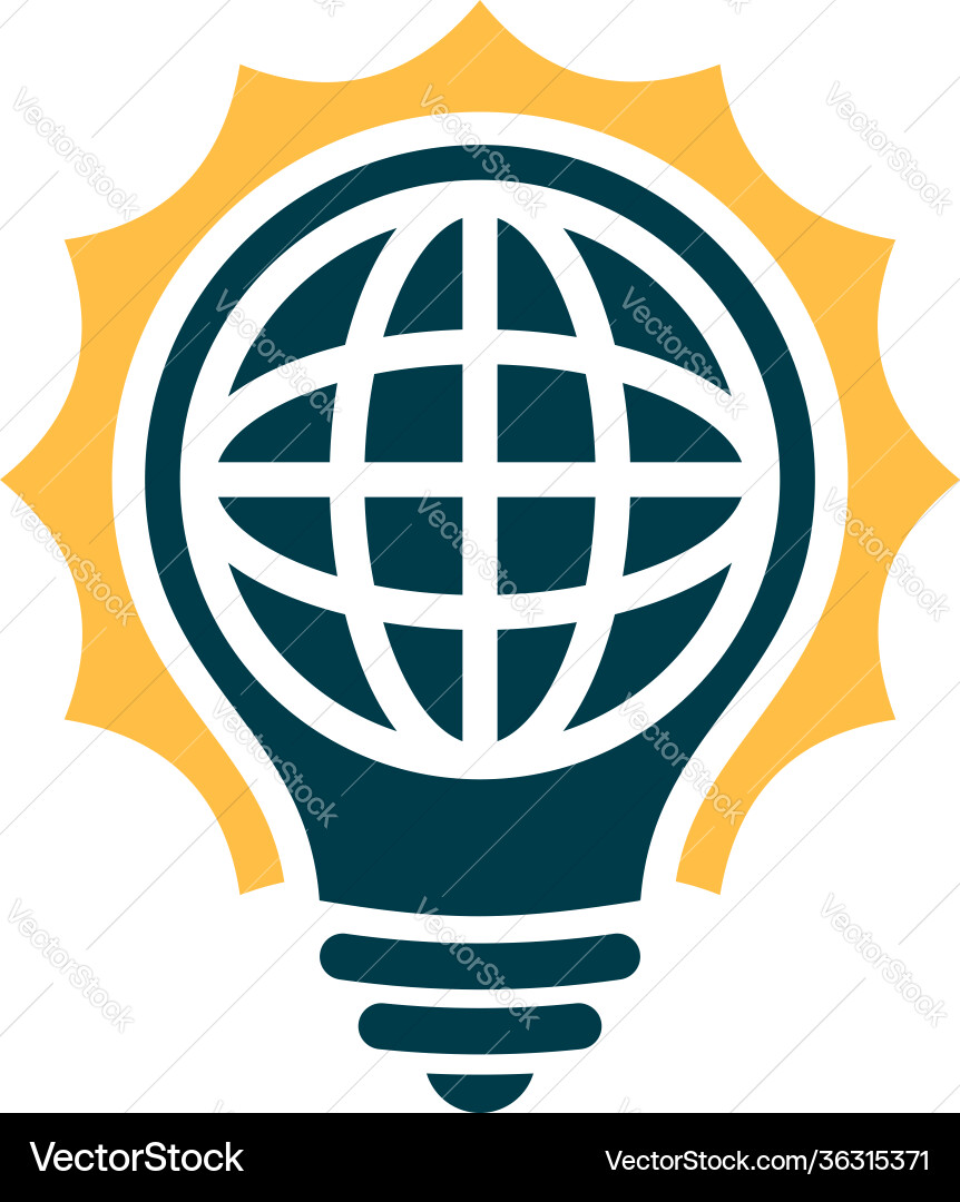 World energy bulb logo concept sun Royalty Free Vector Image