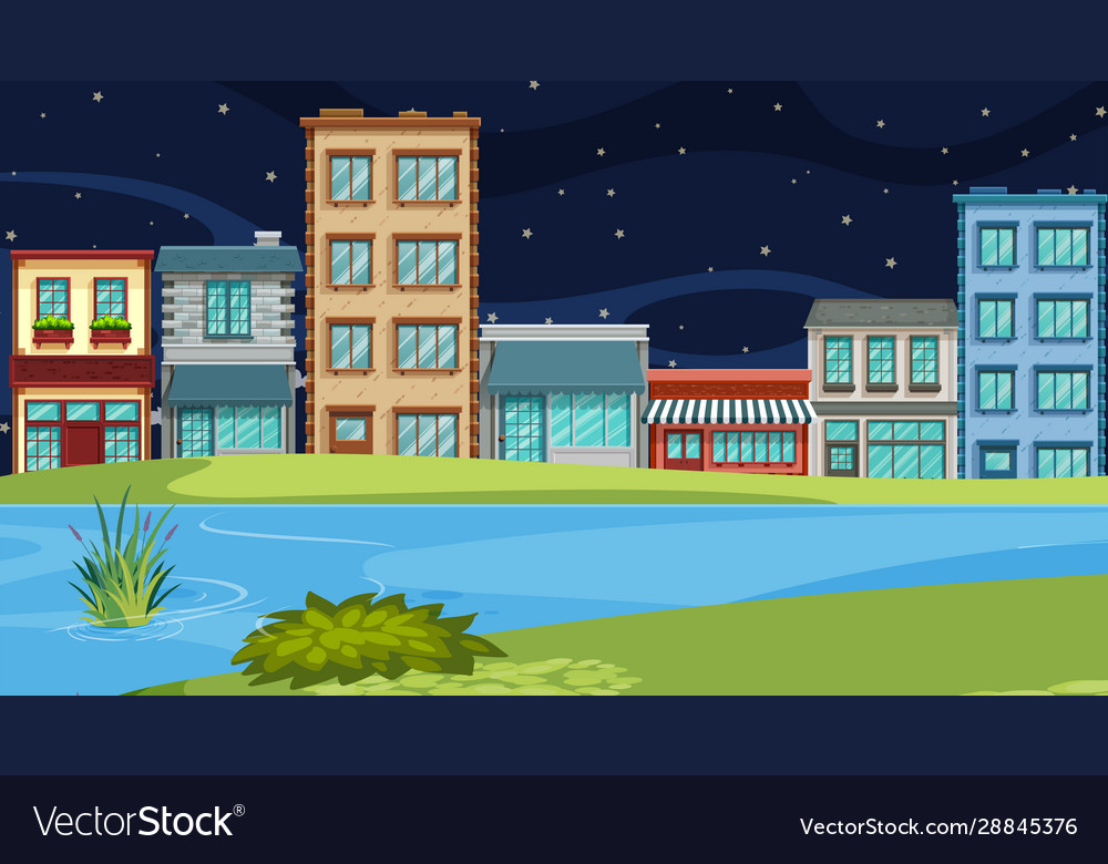An outdoor scene with shop Royalty Free Vector Image