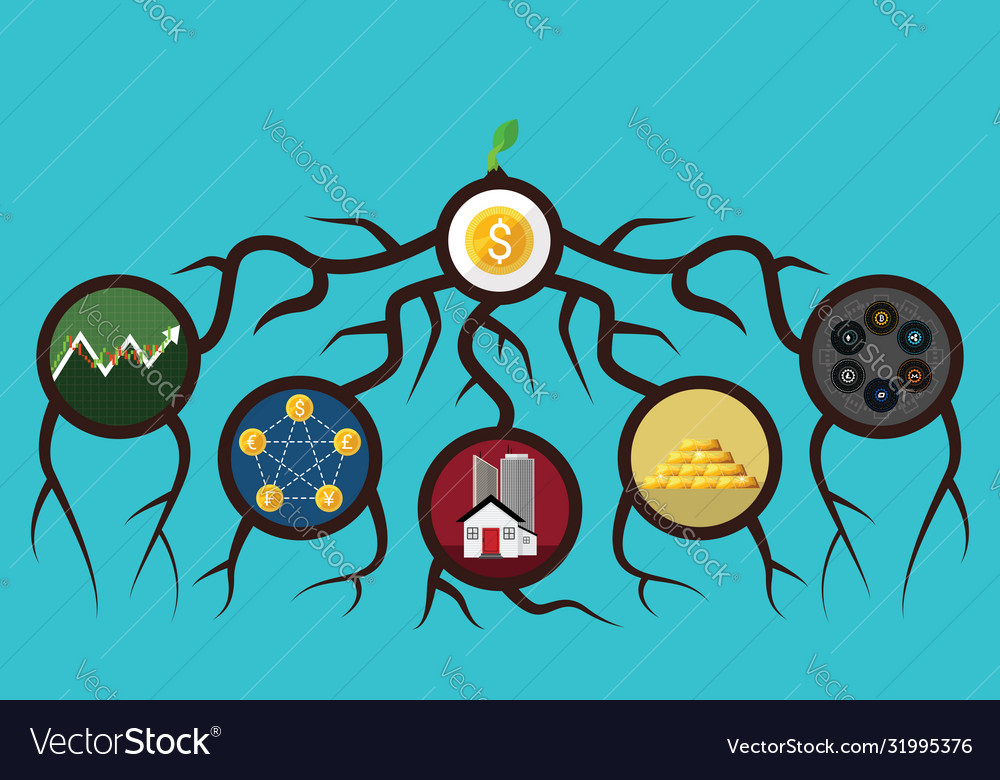 Business diversification financial growth concept Vector Image