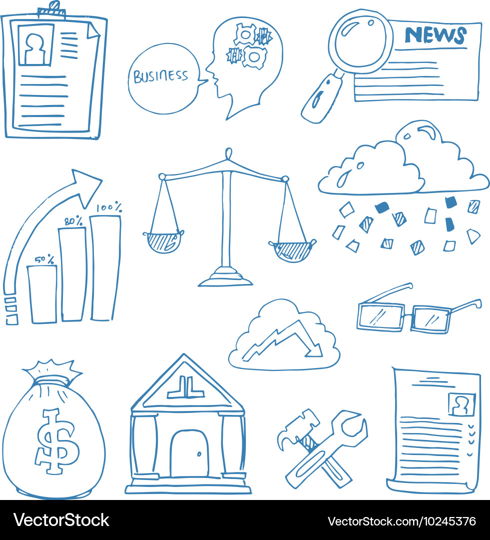 Doodle of hand draw business design Royalty Free Vector