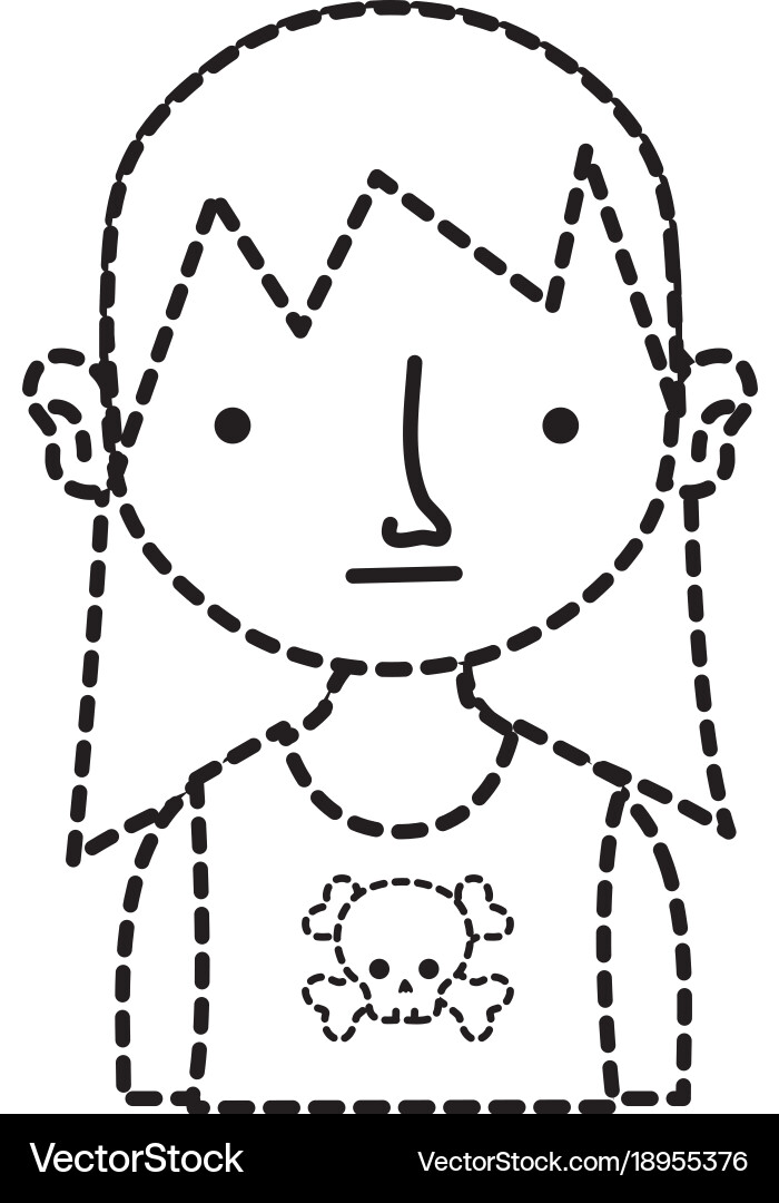 Dotted shape boy rocker with skull t-shirt Vector Image