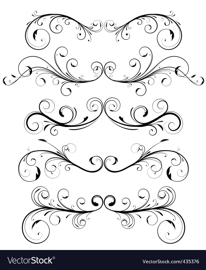 Floral decorative elements Royalty Free Vector Image