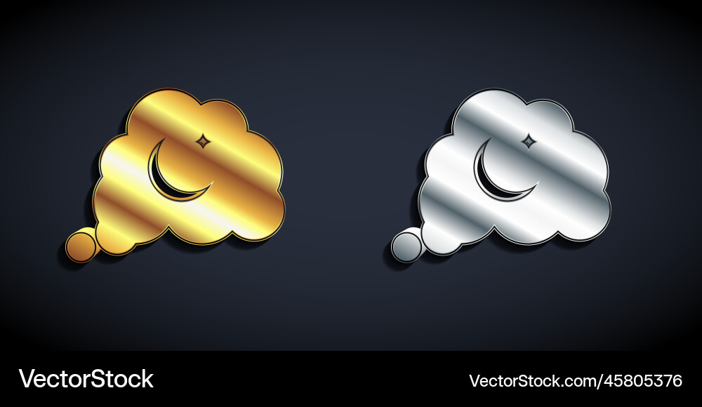 Gold and silver dreams icon isolated on black Vector Image