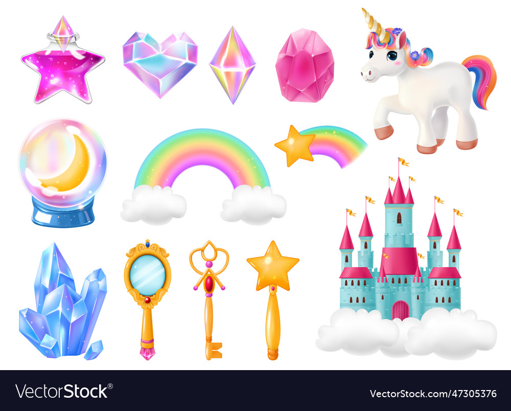 Realistic magic objects Royalty Free Vector Image