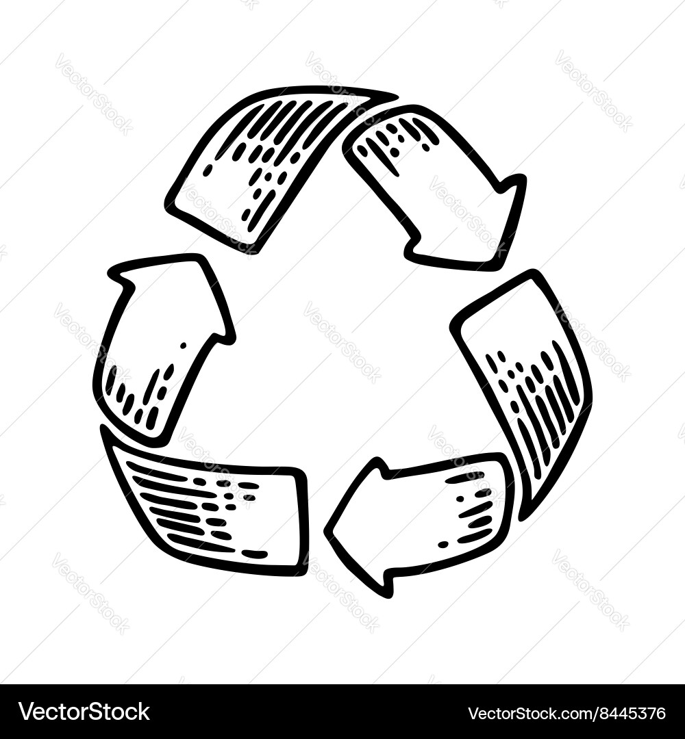 Recycle sign vintage black engraving Royalty Free Vector