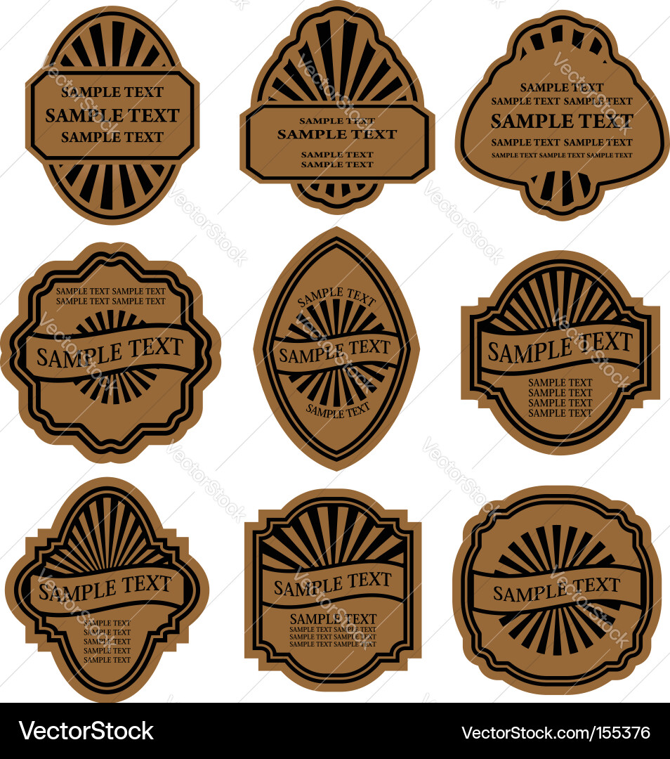 Set of vintage brown labels Royalty Free Vector Image