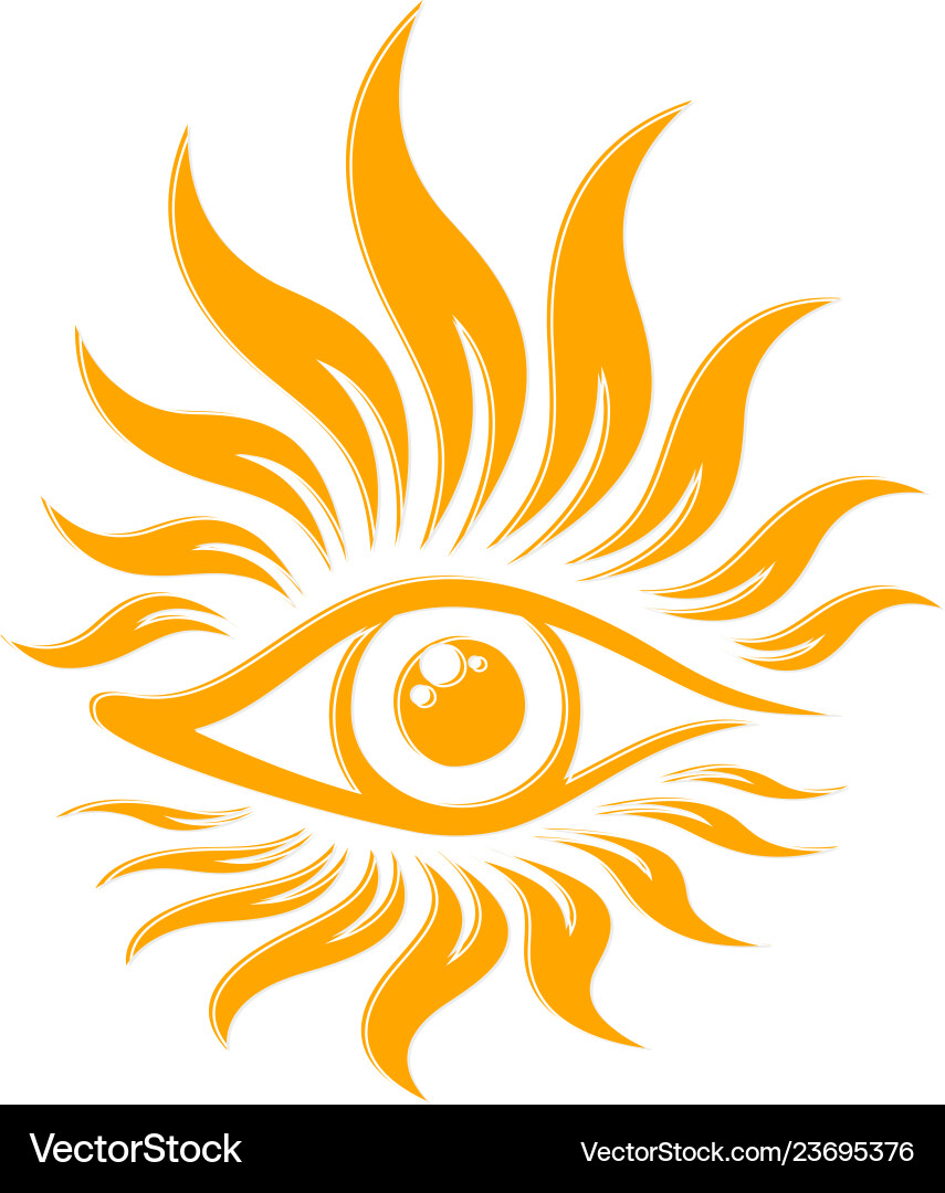 Symbol of sun with eye Royalty Free Vector Image