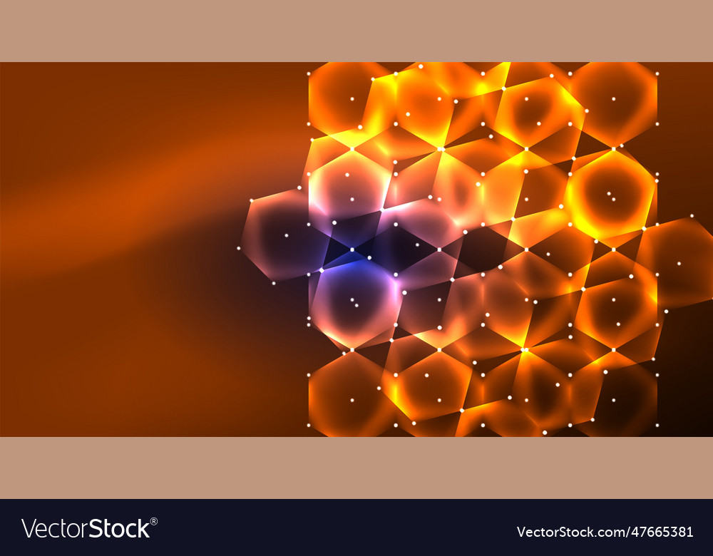 Abstract background neon hexagon Royalty Free Vector Image