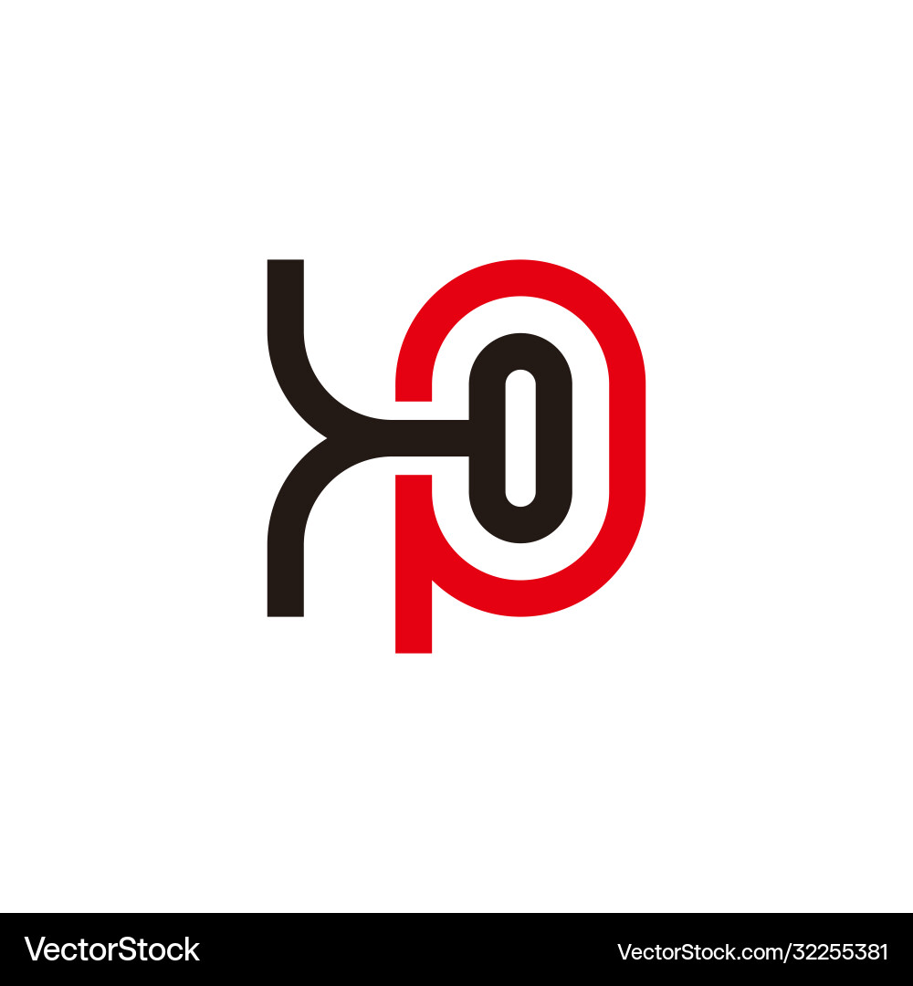 Abstract letter yp stripes geometric line symbol Vector Image