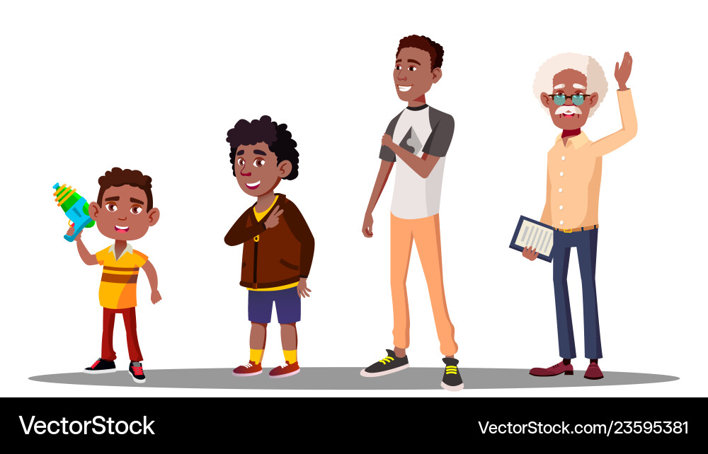 African american generation male Royalty Free Vector Image