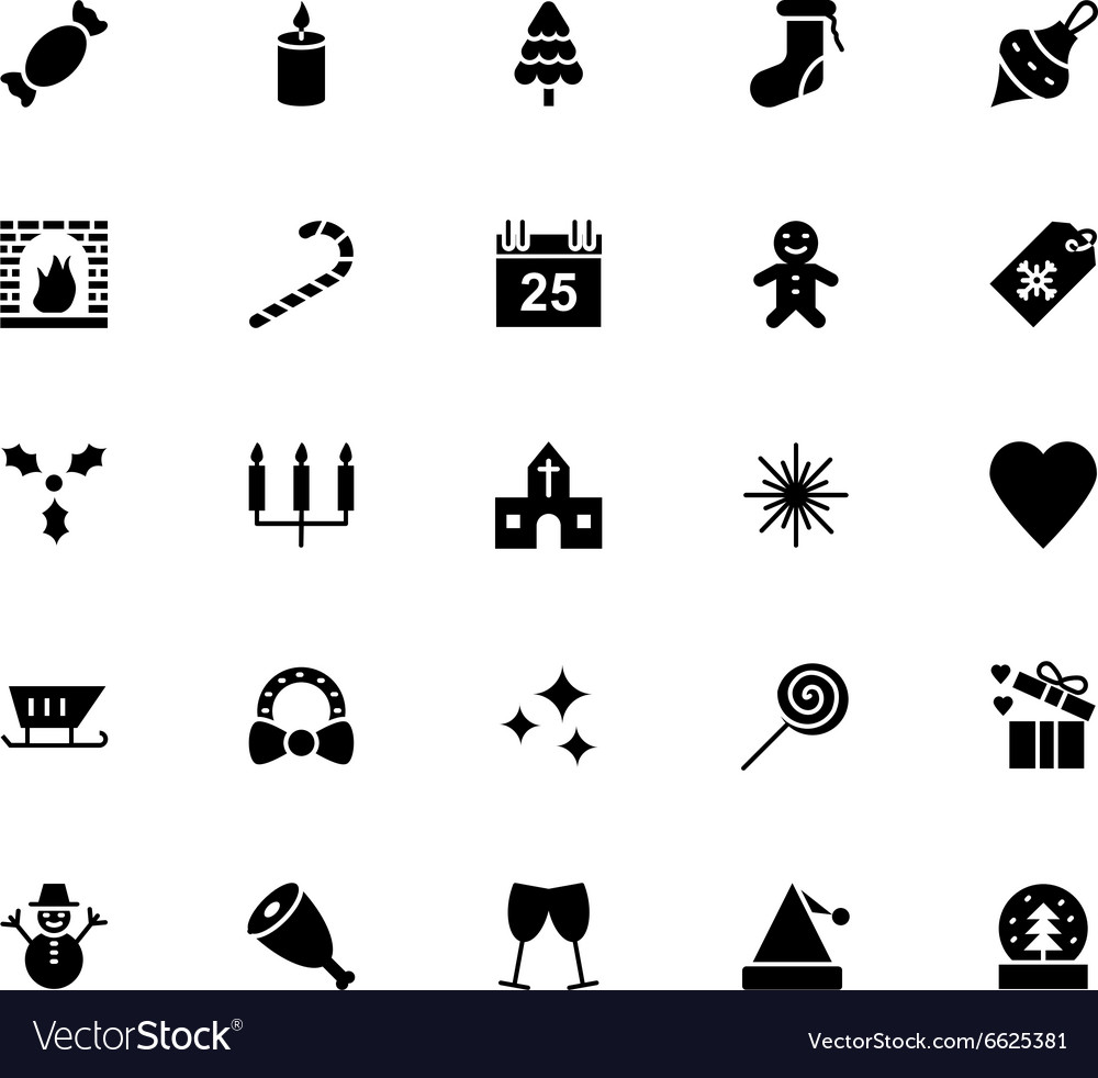 Christmas solid icons Royalty Free Vector Image