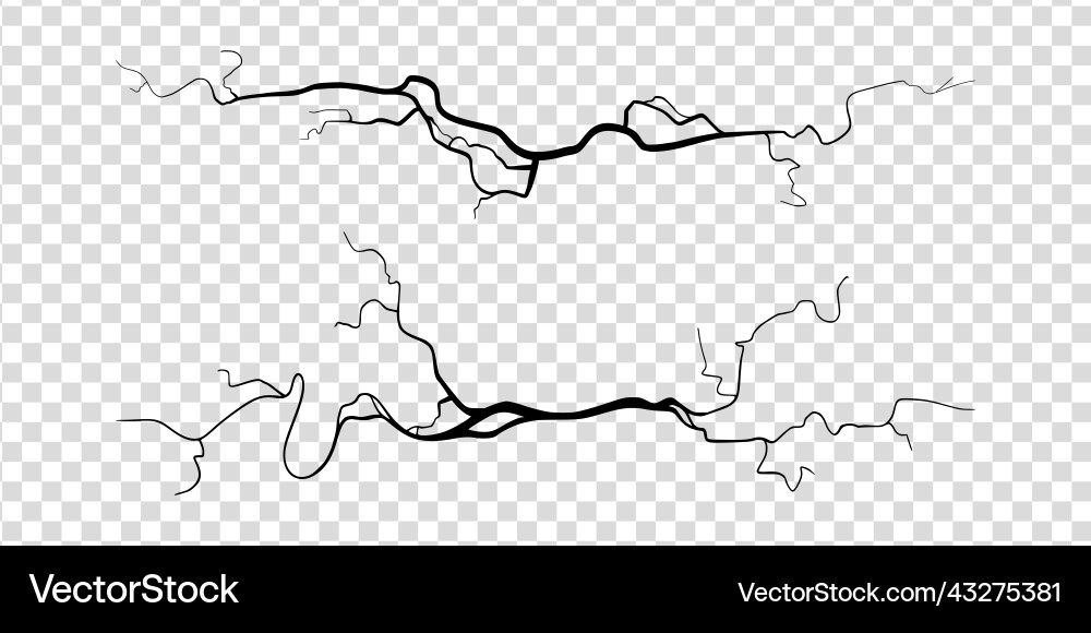 Crack on concrete or ground due to aging Vector Image