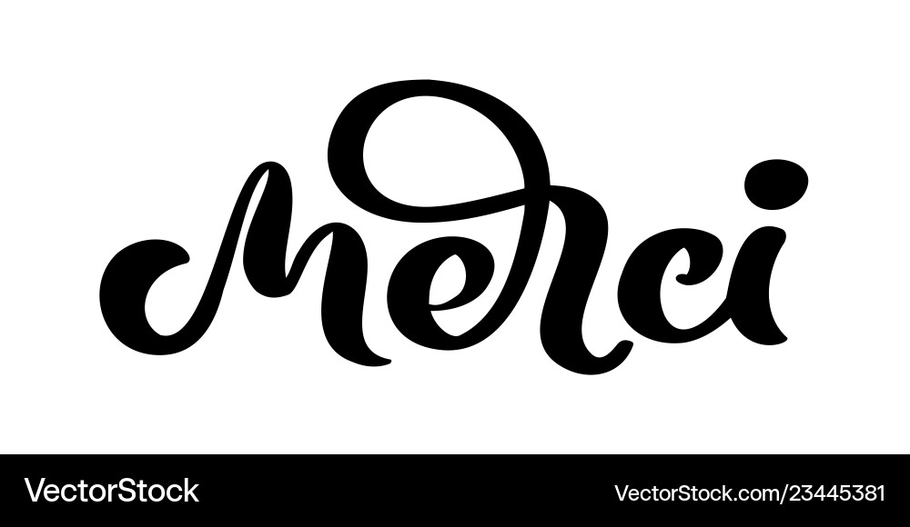 Hand drawn lettering merci elegant modern Vector Image