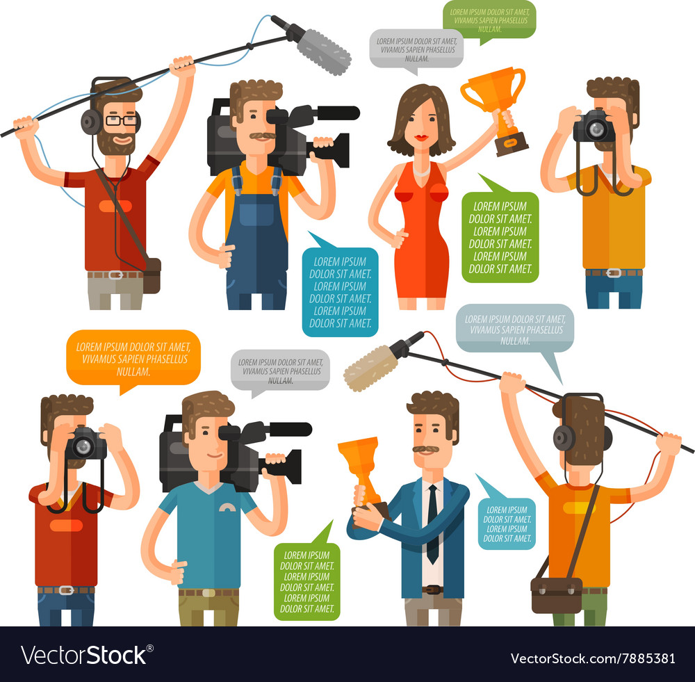 Journalism concept in flat Royalty Free Vector Image