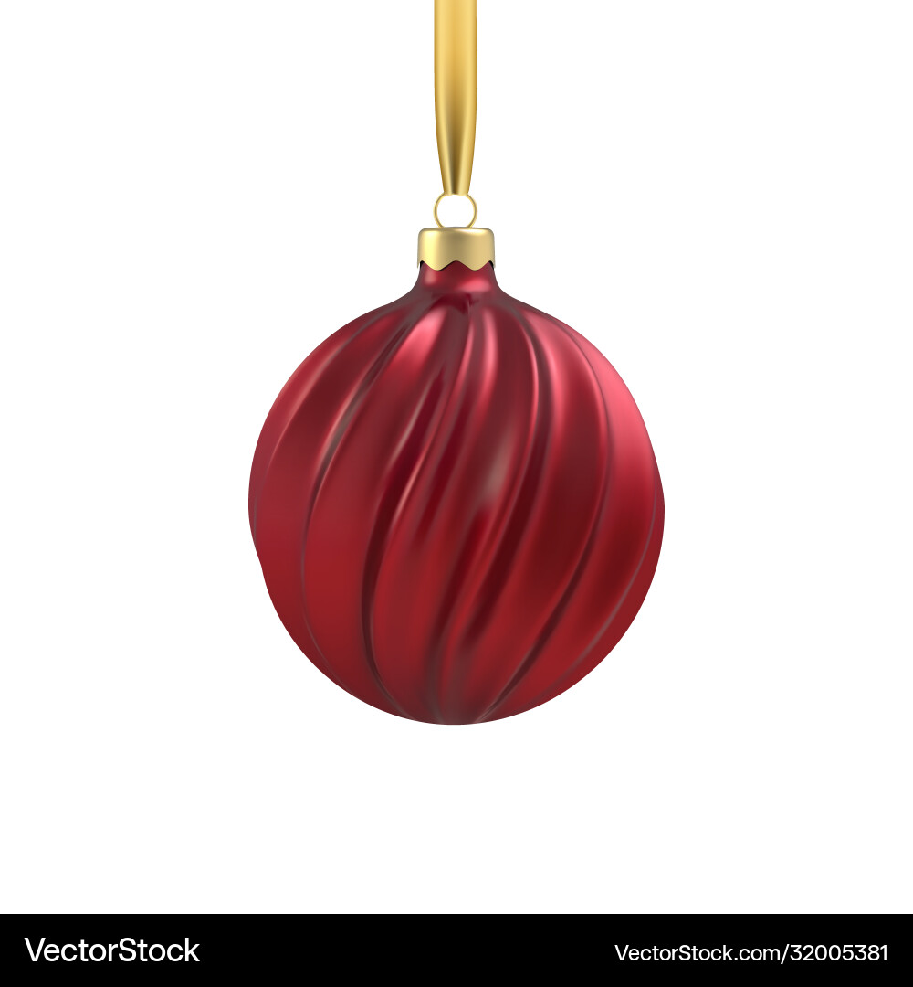 Realistic gold christmas tree toy in form Vector Image